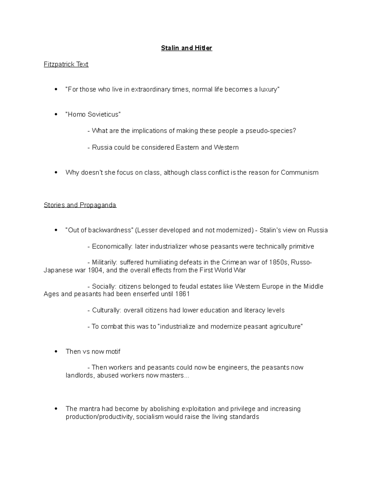 Stalin and Hitler - Mclaughlin - Stalin and Hitler Fitzpatrick Text ...