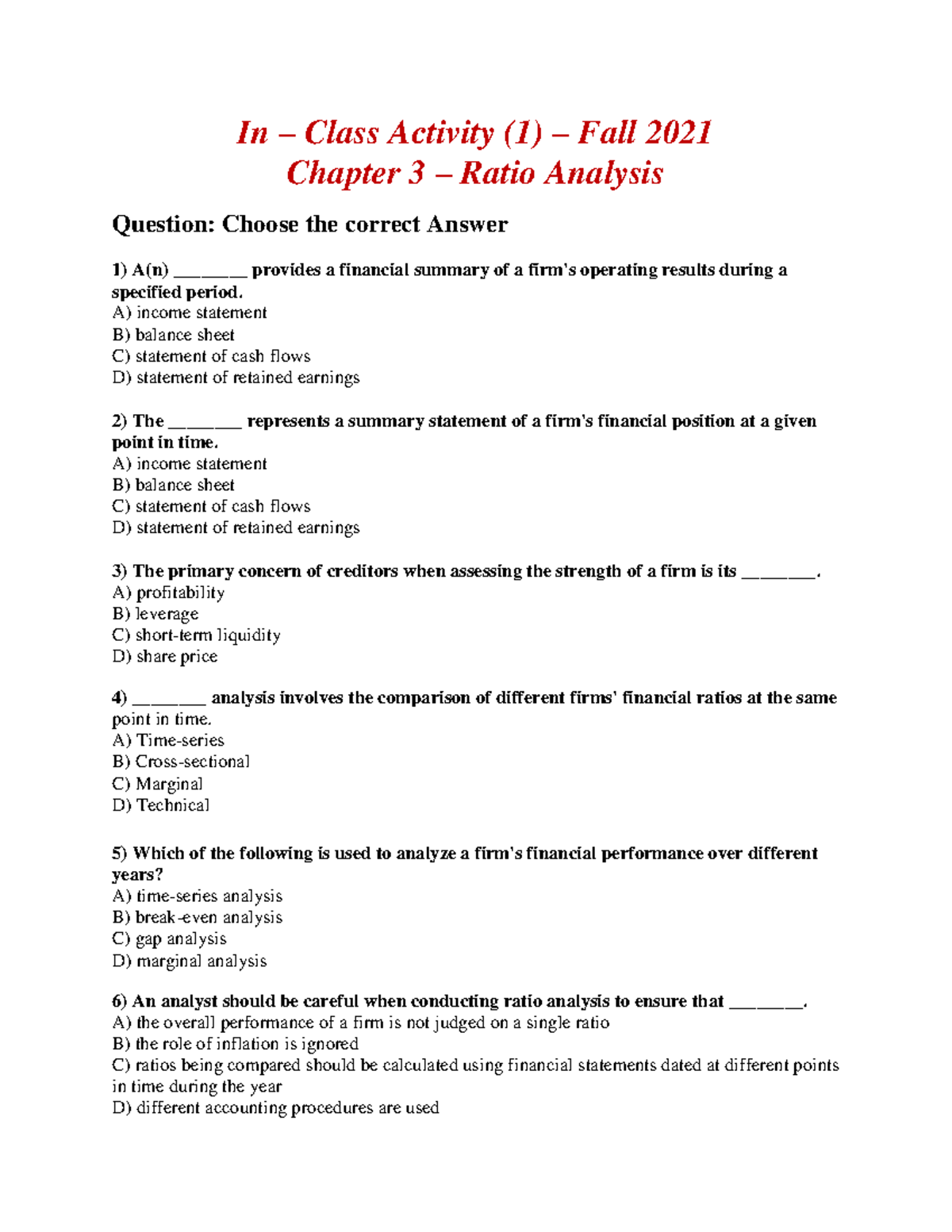 In class activity - In – Class Activity (1) – Fall 2021 Chapter 3 ...