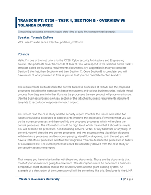 C726 notes on Performance assessment - You will design technical ...