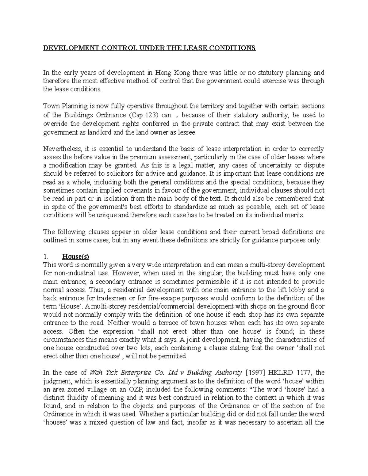 2.1.2 Interpretation of Government Lease - DEVELOPMENT CONTROL UNDER ...