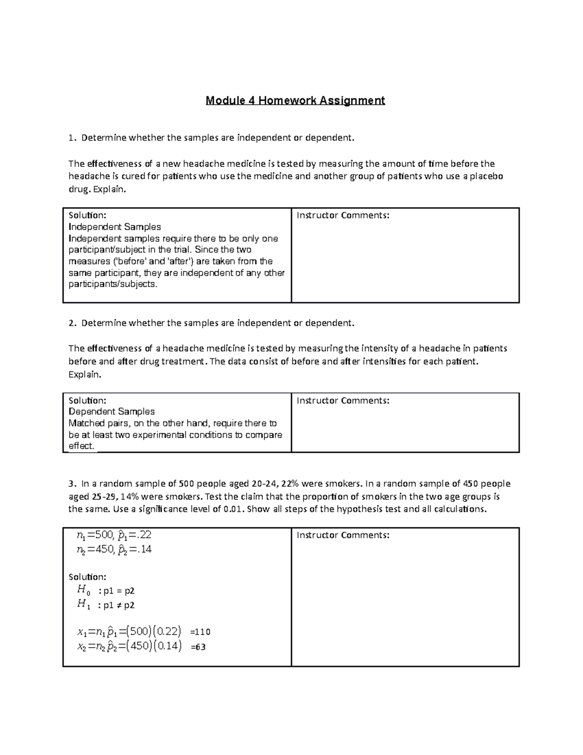 Week 4 homework - analysis - Module 4 Homework Assignment Determine ...