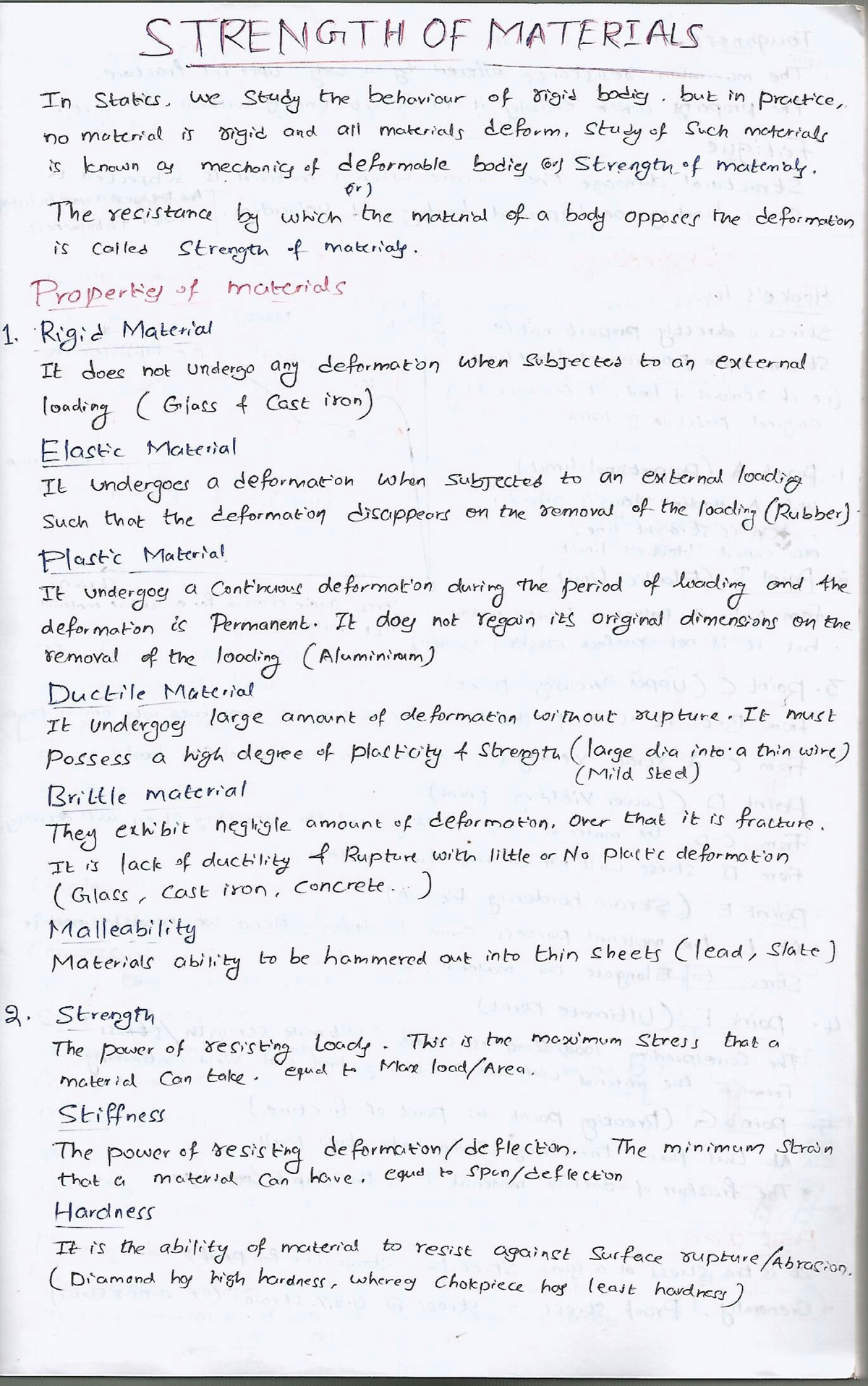 Strength of Materials Notes - Civil Engineering - Studocu