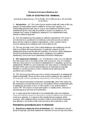 Summary of BCEA - Notes on Basic Conditions of Employment Act - BCEA 1A ...