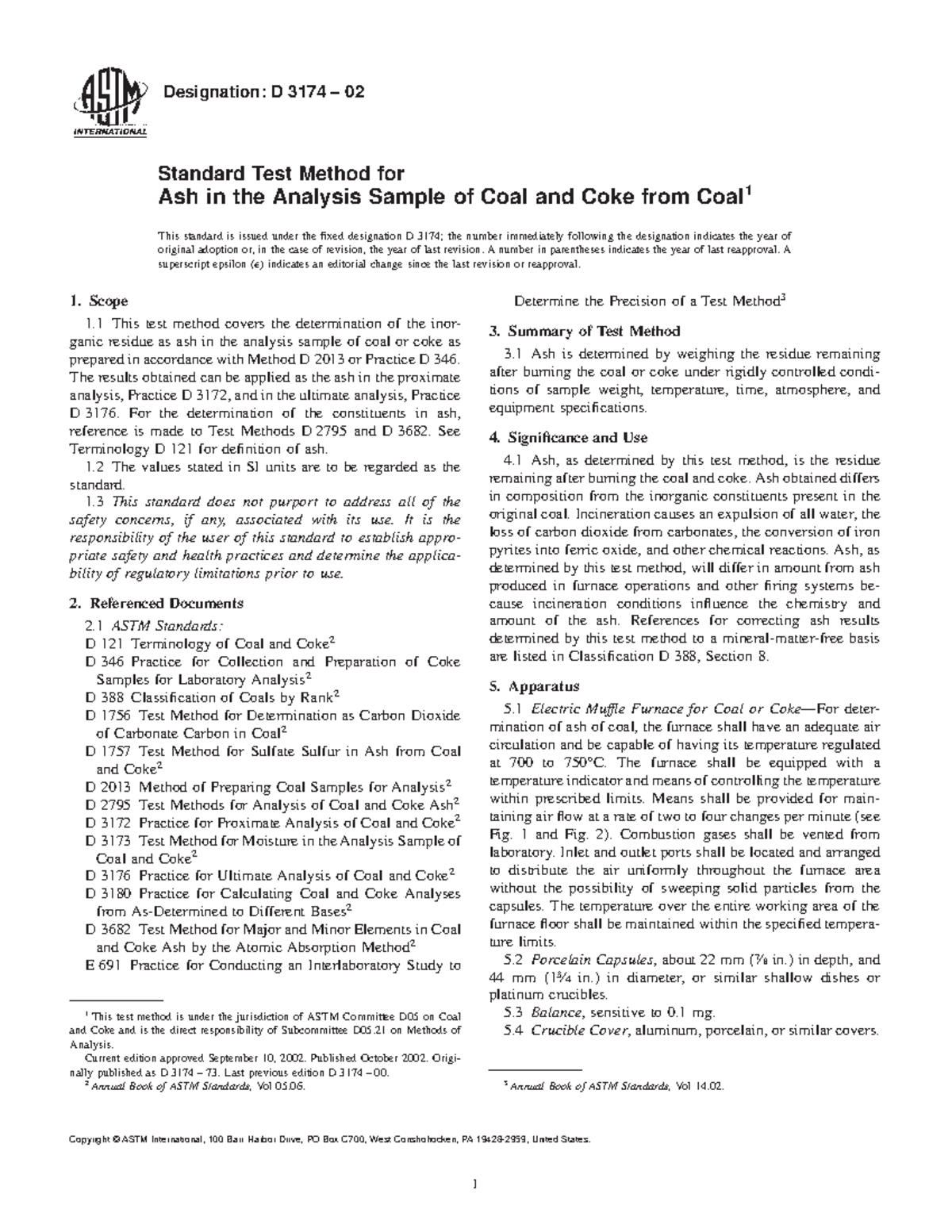 ASTM - 2013 - D 1757 – 03 Standard Test Method for Ash in the Analysis ...