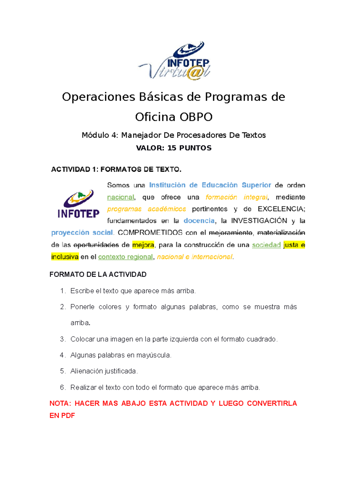 Actividad 1 Modulo 4 JEAN LUIS - Operaciones Básicas de Programas de ...