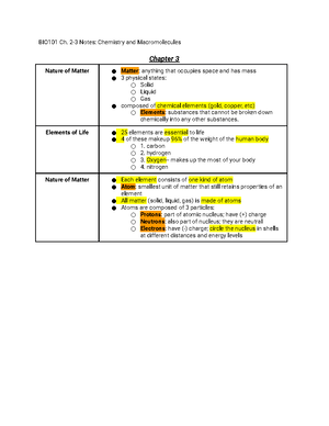 BIO 101 Exam 1 Study Guide - BIO 101 Exam 1 Study Guide Chapter 1: Life ...