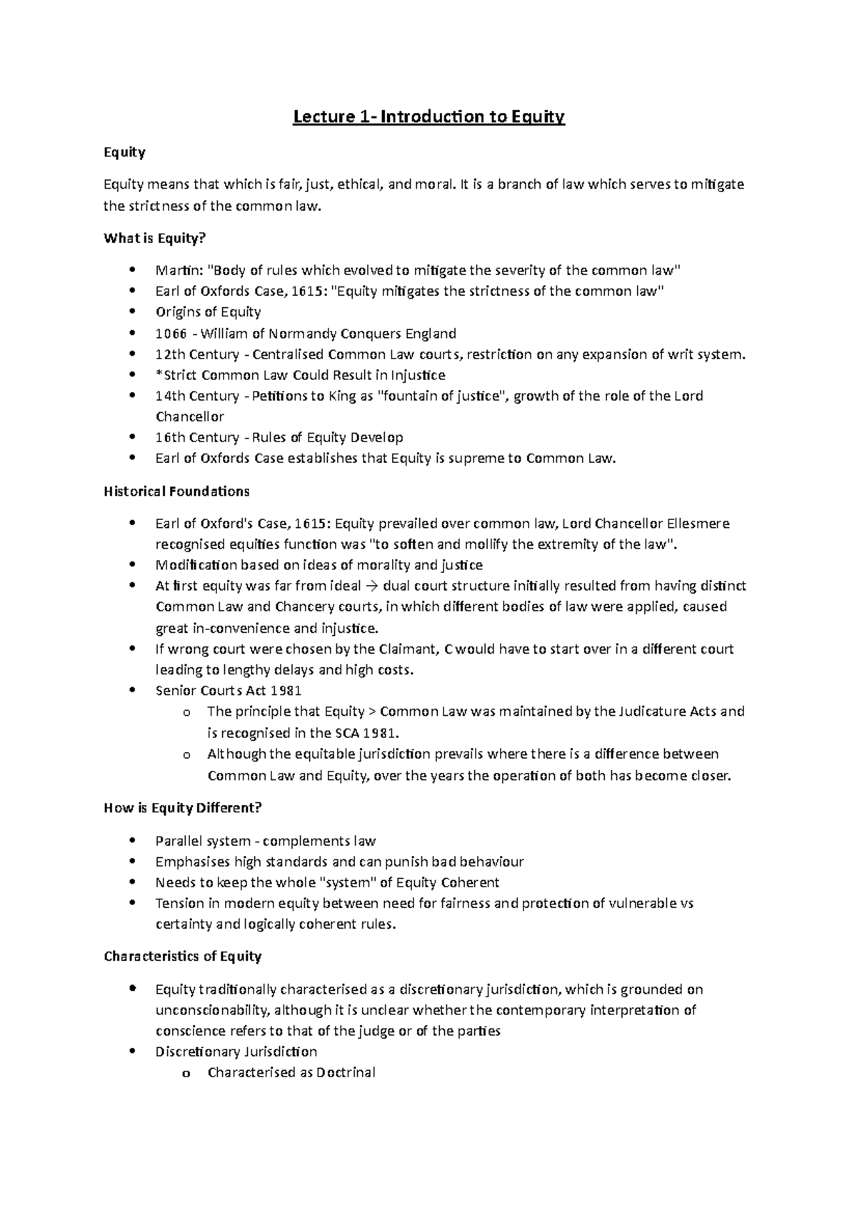 1 Introduction to Equity and Trusts - Lecture 1- Introduction to Equity ...