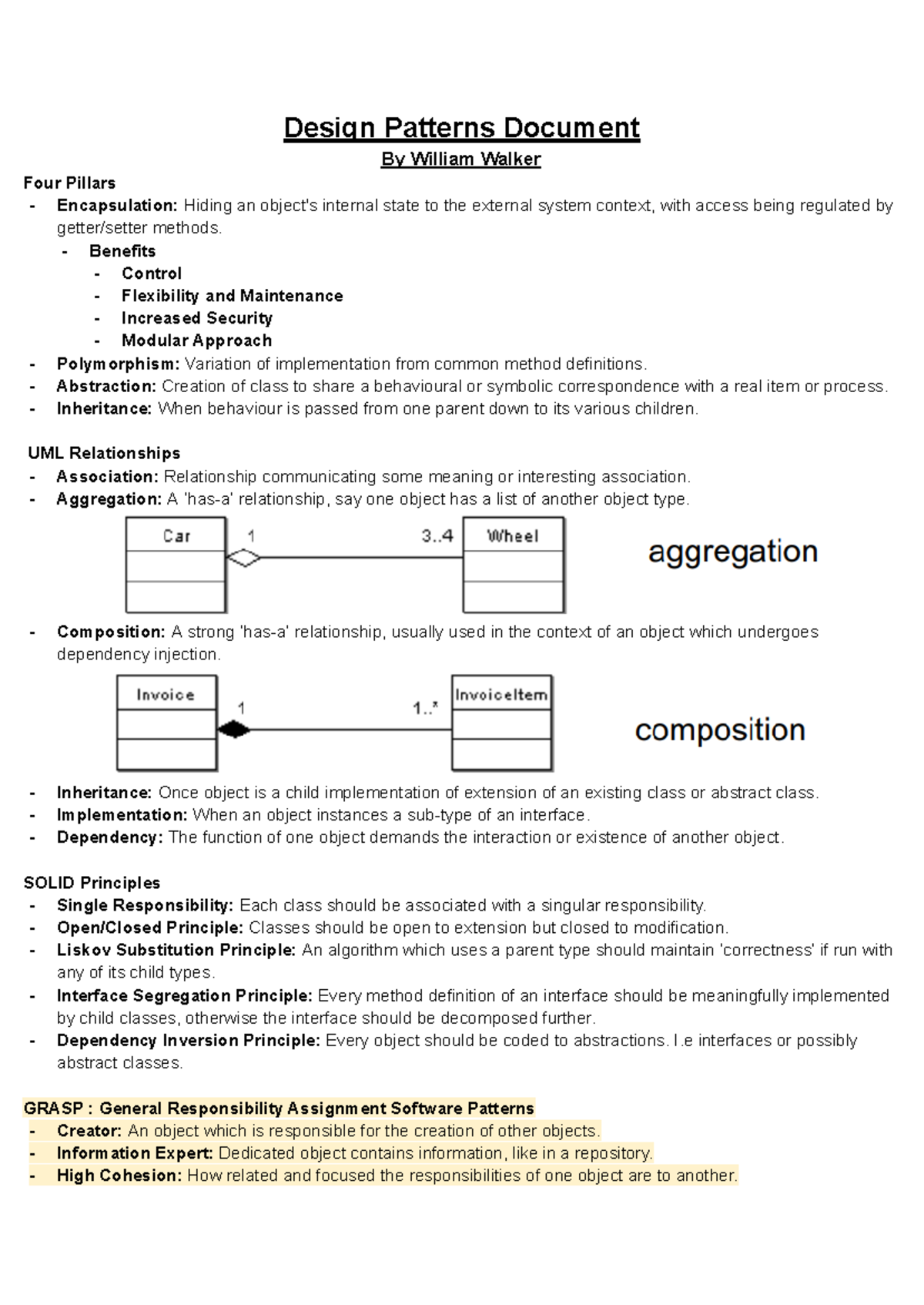 Design Patterns Document - Benefits - Control - Flexibility and ...