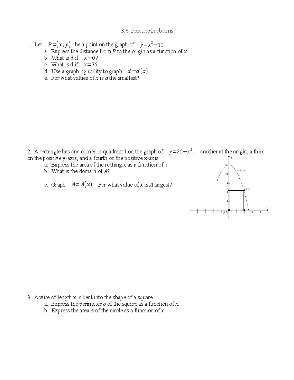 MAT117-3 6-Practice-Problems - 3 Practice Problems Let P=( x , y) be a ...