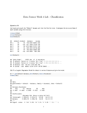 Week 2 Lab Answers - Week 2 Lab - Simple Linear Regression Question 01 (a) Upload the ...