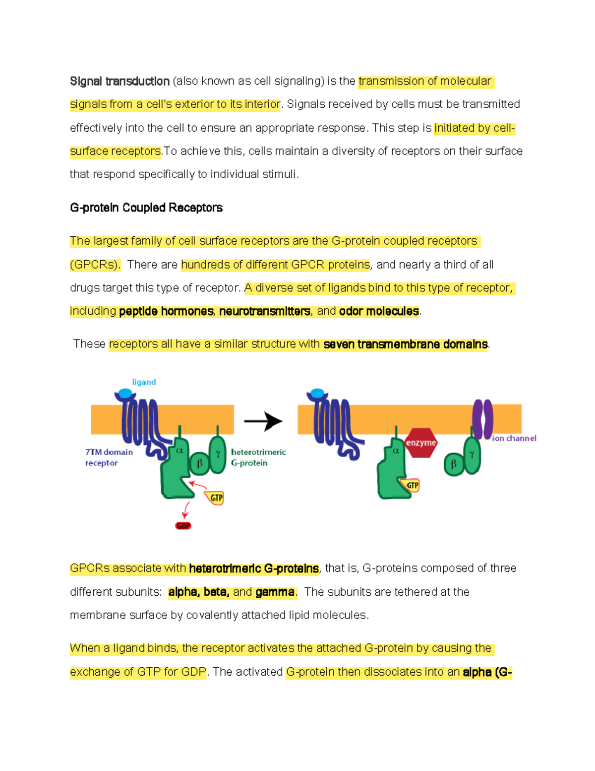 Cell signalling -Cytogenetics lecture notes - Signal transduction (also ...