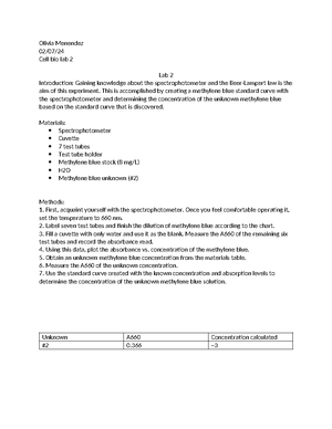 Cell Bio Lab Report 1 - Ausmus - Aspen Ausmus Biol 3120- 12 September ...
