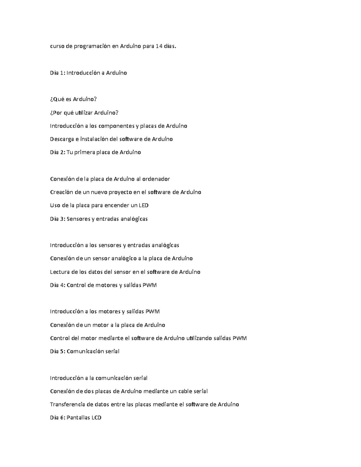 Curso de programación en Arduino para 14 días - Día 1: Introducción a ...
