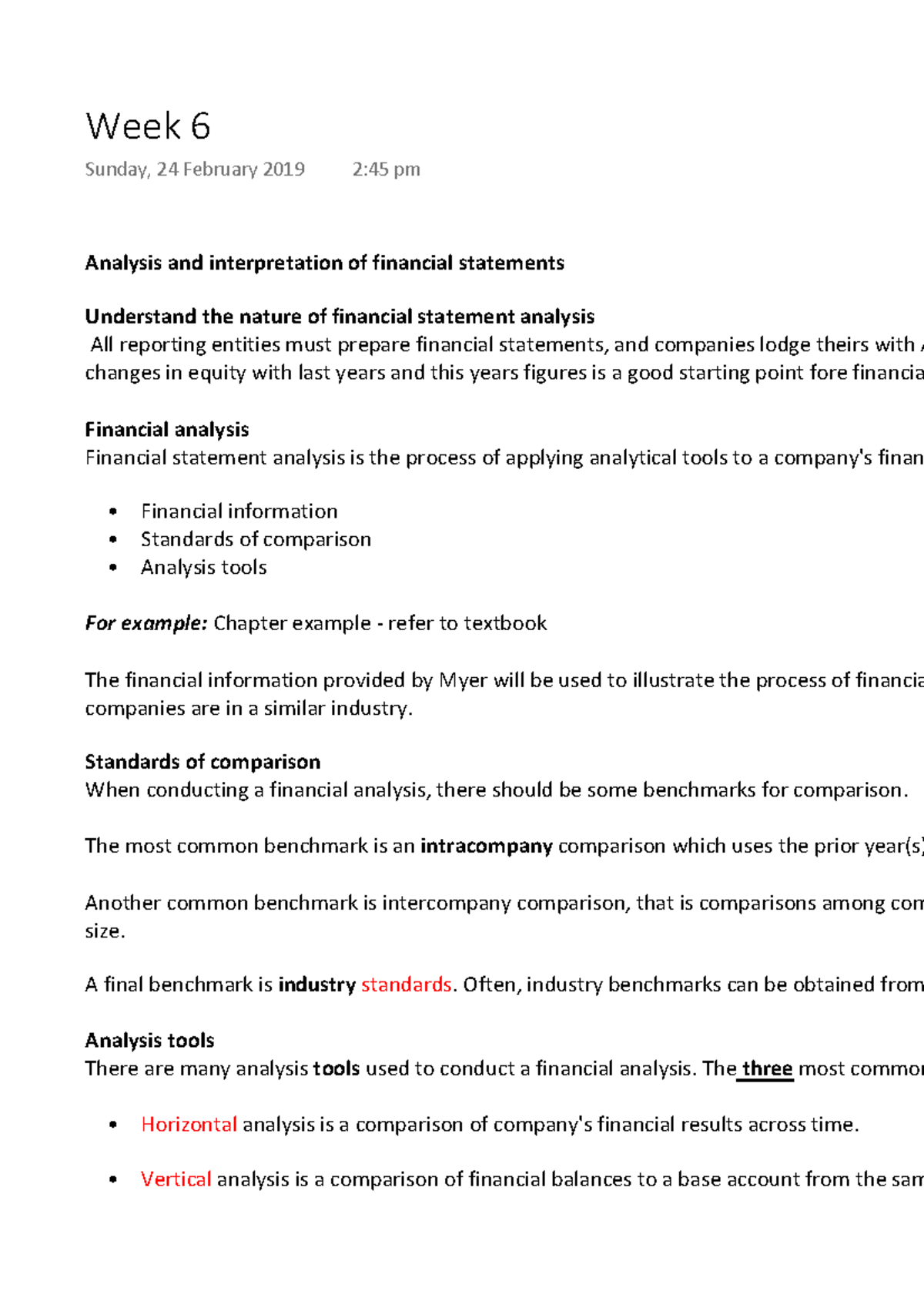 Week 6 - Lecture notes 6 - Week 6 Sunday, 24 February 2019 2:45 pm ...