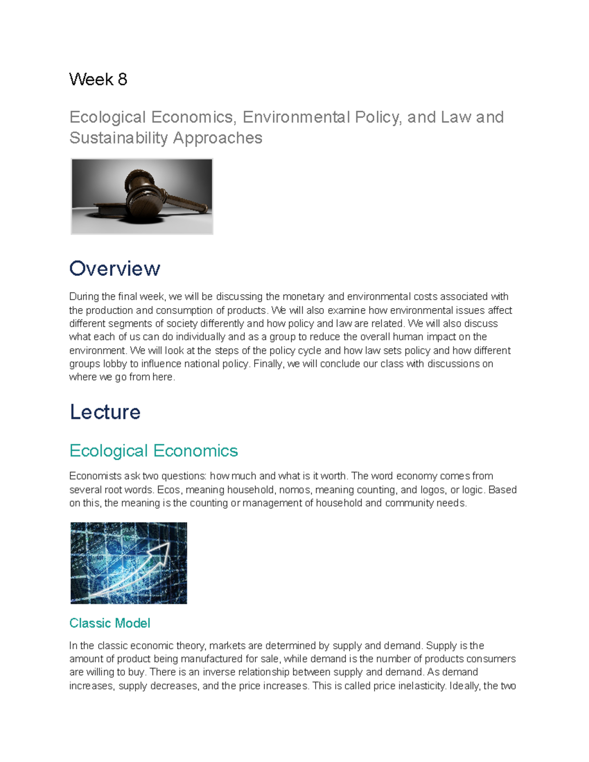BIOL 115 notes week 8 - Google Docs - Week 8 Ecological Economics ...