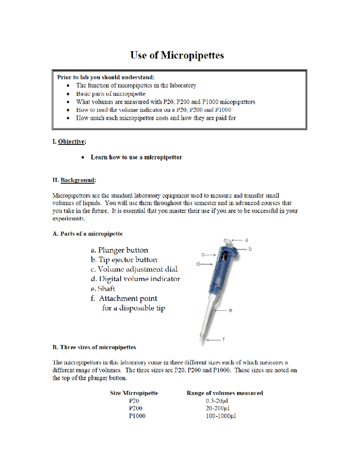 How to use a micropipette - BIOL 112 - Studocu