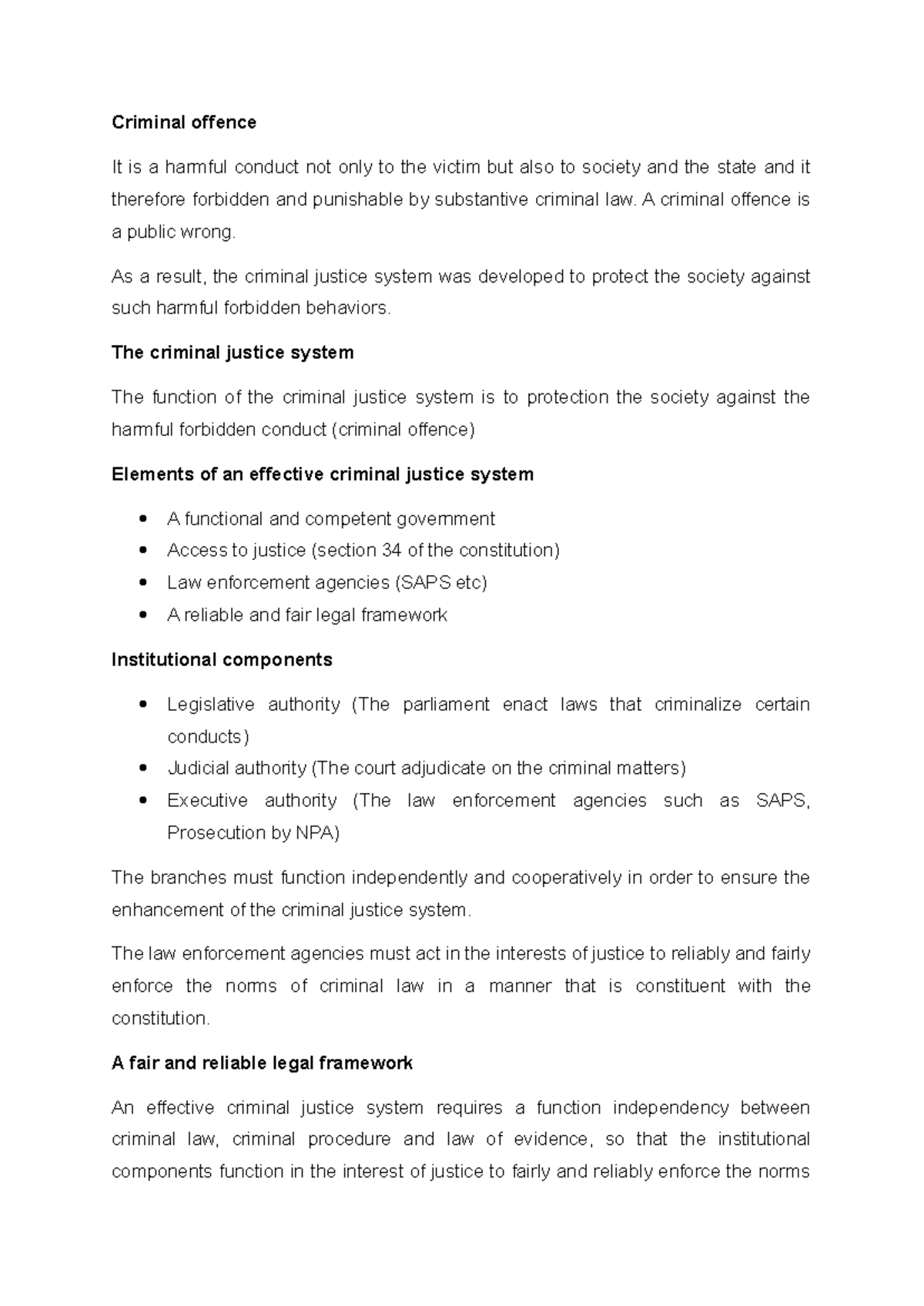 Document 1 - n/a - Criminal offence It is a harmful conduct not only to ...