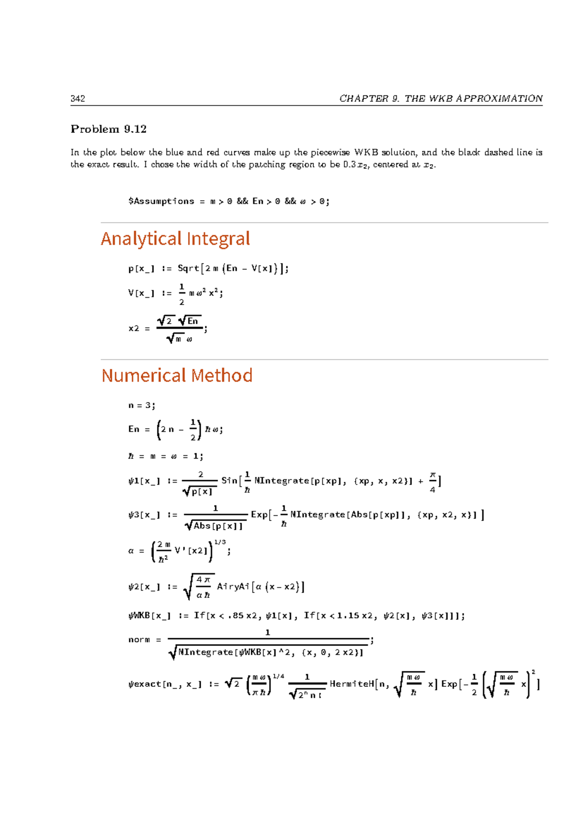 EP455 Study Material 342 - 342 CHAPTER 9. THE WKB APPROXIMATION Problem 9. In the plot below the ...