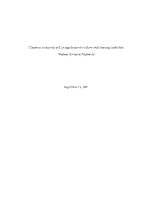 D094 Task - Educational Psychology - Education Psychology – D094 (Task ...