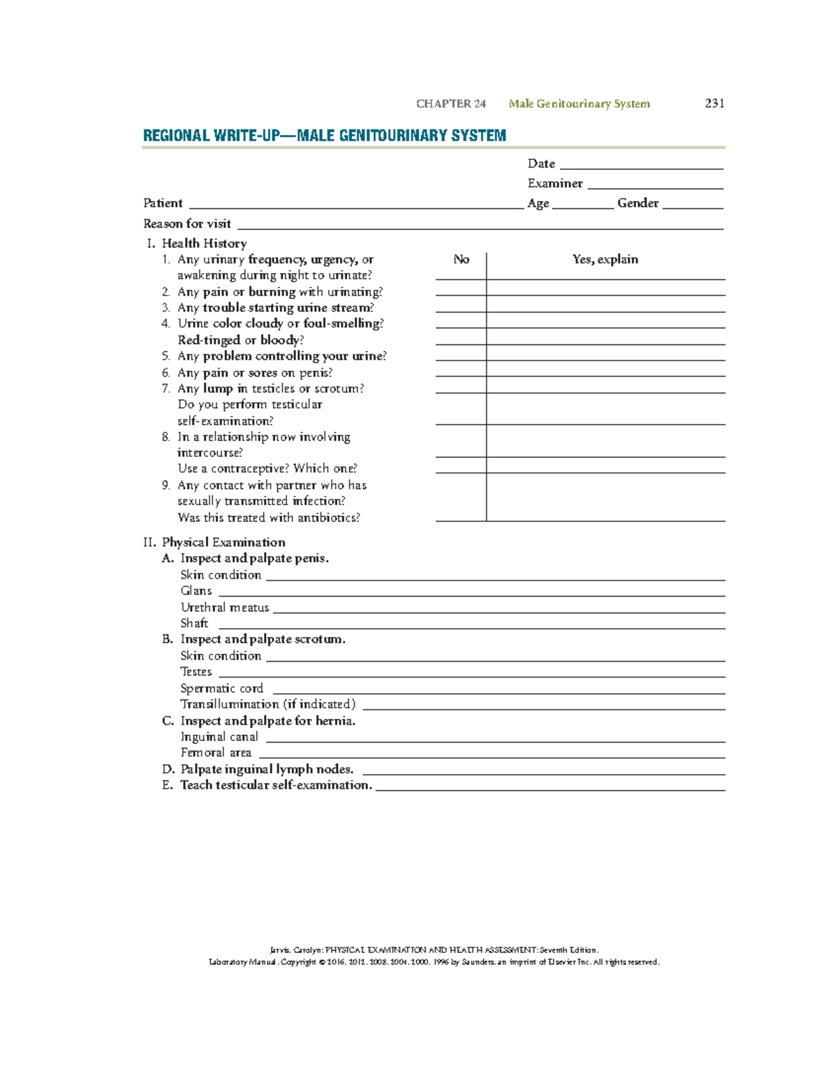 Lab Male Genitourinary System - Copyright © 2016, 2012, 2008, 2004 ...