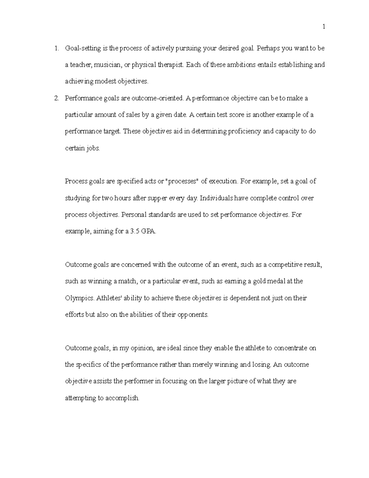 Goal Setting - assign - Goal-setting is the process of actively ...