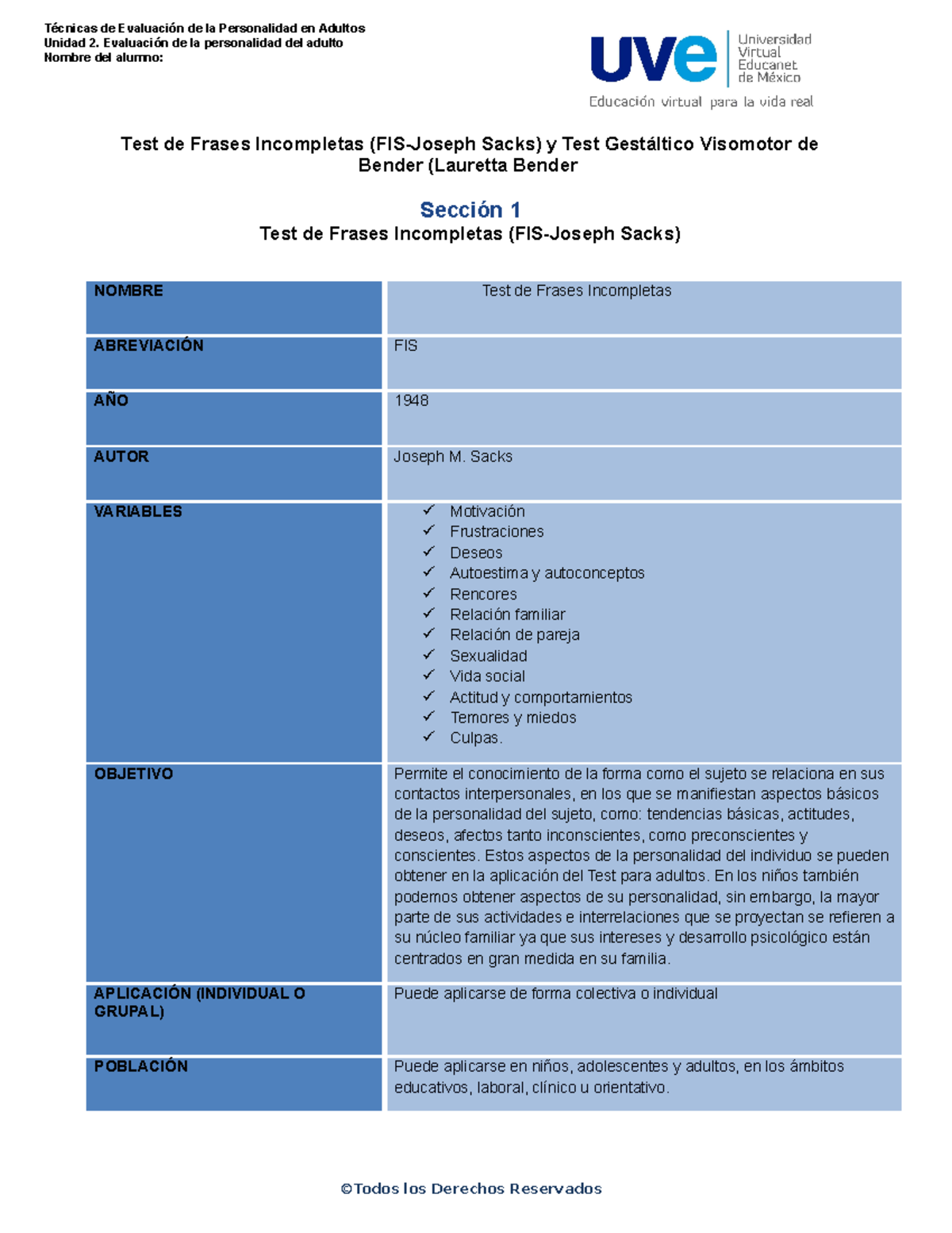U2. A2 - Por mediA.A.2. Test de Frases Incompletas (FIS-Joseph Sacks) y ...
