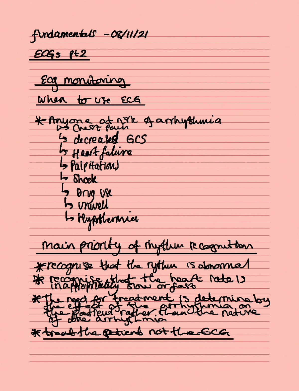 Note 8 Nov 2021 - Paramedic science class notes - fundamentals 081121 ...