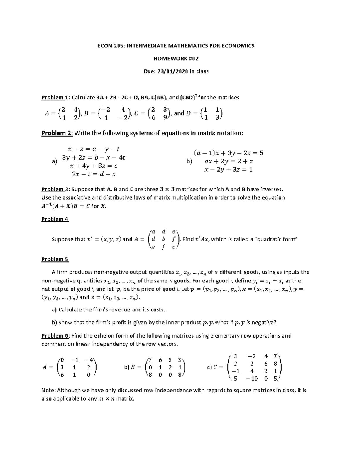 Homework 2 - Warning: TT: undefined function: 32 Warning: TT: undefined function: 32 ECON 205 ...