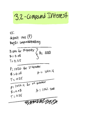 3.1 Simple Interest - 3 1 ####### Simple Interest depositt interest P ...