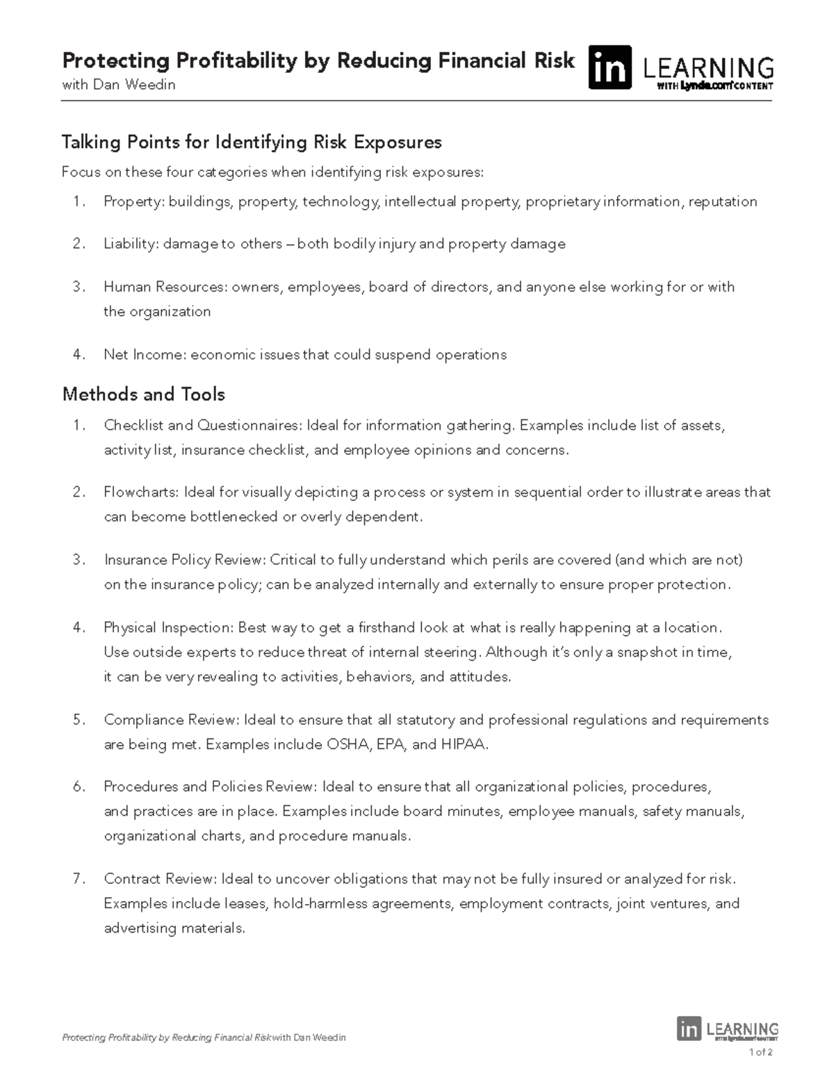 Identifying Exposures - Protecting Profitability by Reducing Financial ...