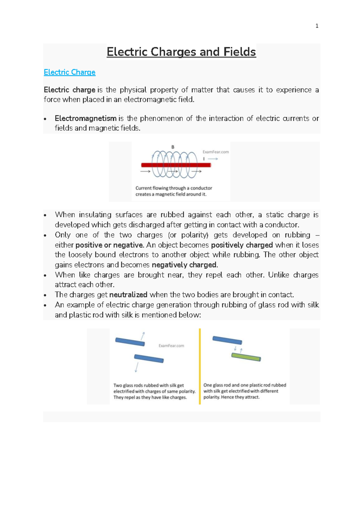 Electric Charges and Fields - Electric Charges and Fields Electric ...