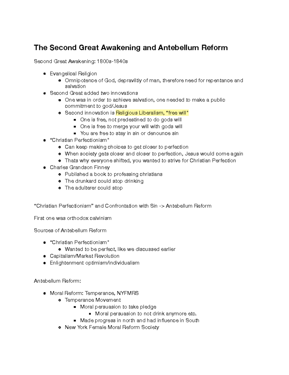 The Second Great Awakening and Antebellum Reform - Made progress in ...