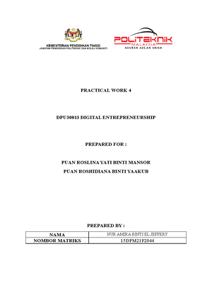 Project OM - ASSESSTMENT : PROJECT DPB 501 33 : OPERATION MANAGEMENT CLASS : DPM5B PREPARED BY ...