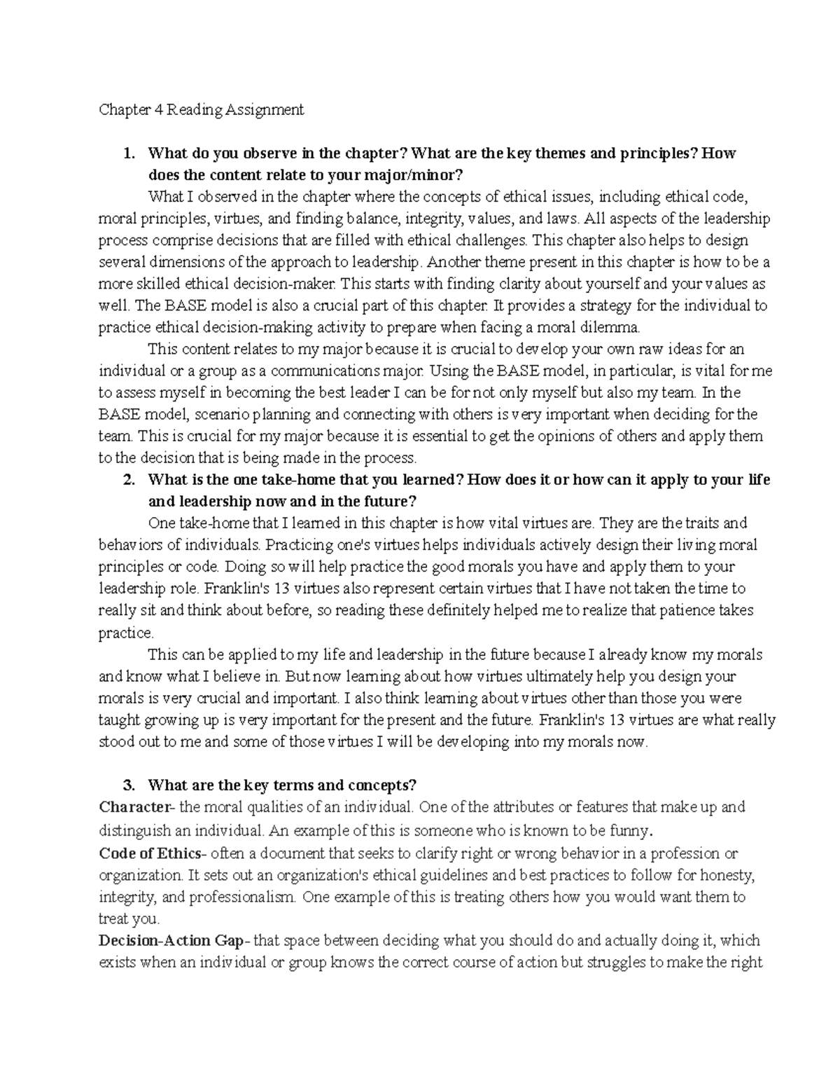 3 20 LEAD Reading - comm - Chapter 4 Reading Assignment 1. What do you observe in the chapter ...