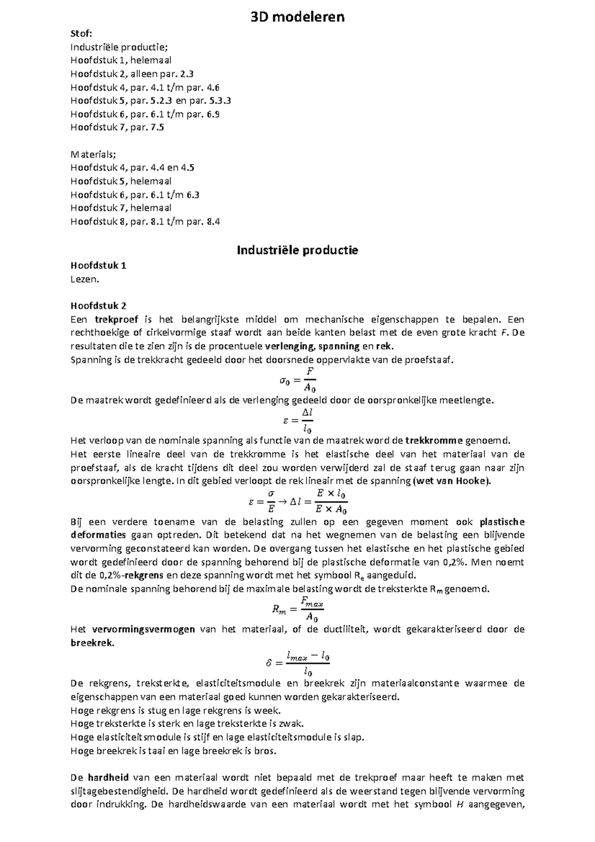 Samenvatting 3D - Modelleren: compleet - 3D modeleren Stof: Industriële ...