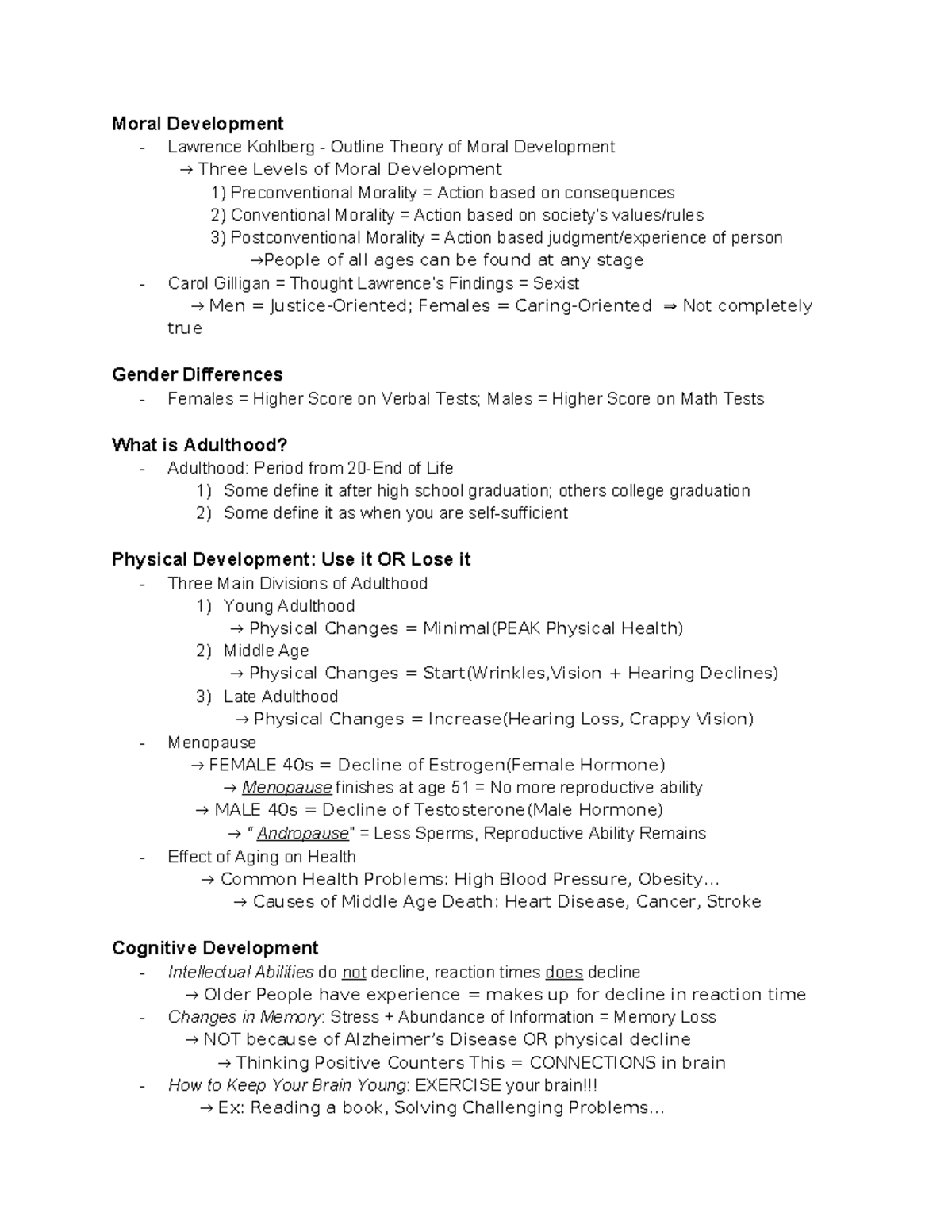 AP Pysch - Reading Notes - 2 - Moral Development - Lawrence Kohlberg ...