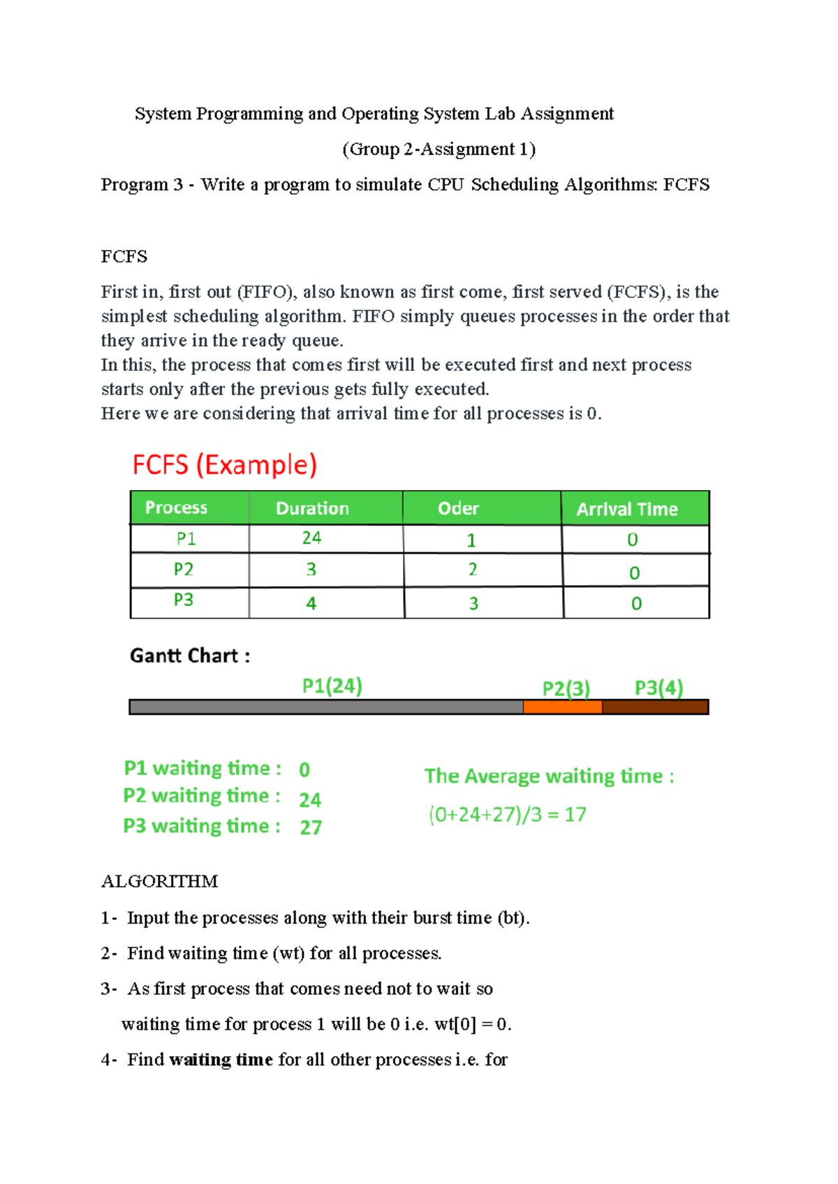 CPU Scheduling Writeups - System Programming and Operating System Lab Assignment (Group 2 ...