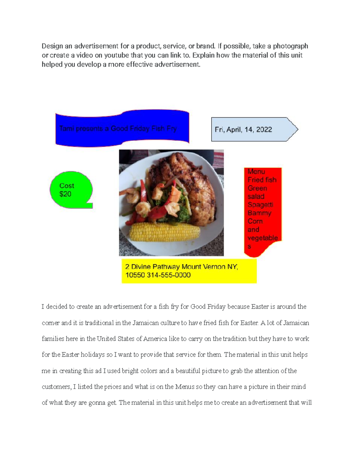 Consumer written unit 5 - Design an advertisement for a product ...