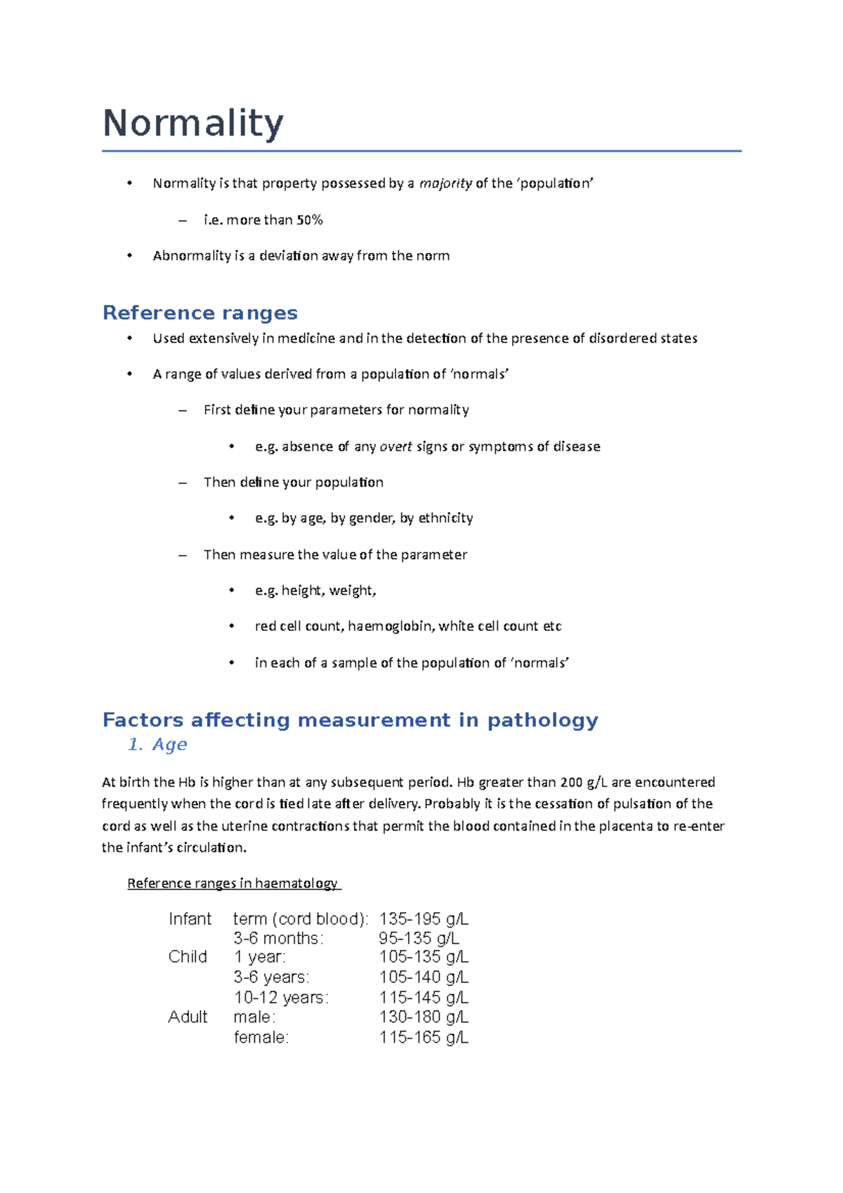 Normality Notes - Normality Normality is that property possessed by a ...
