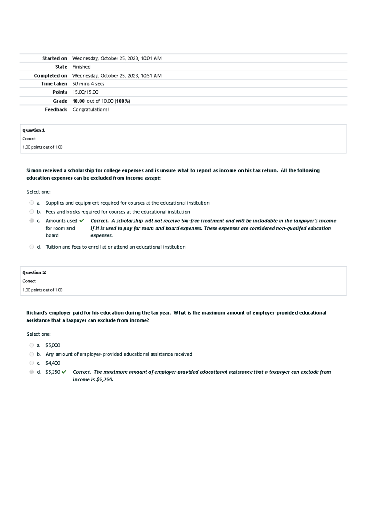 Ch a pter 3 Study Questions Test Attempt review - Started on Wednesday ...