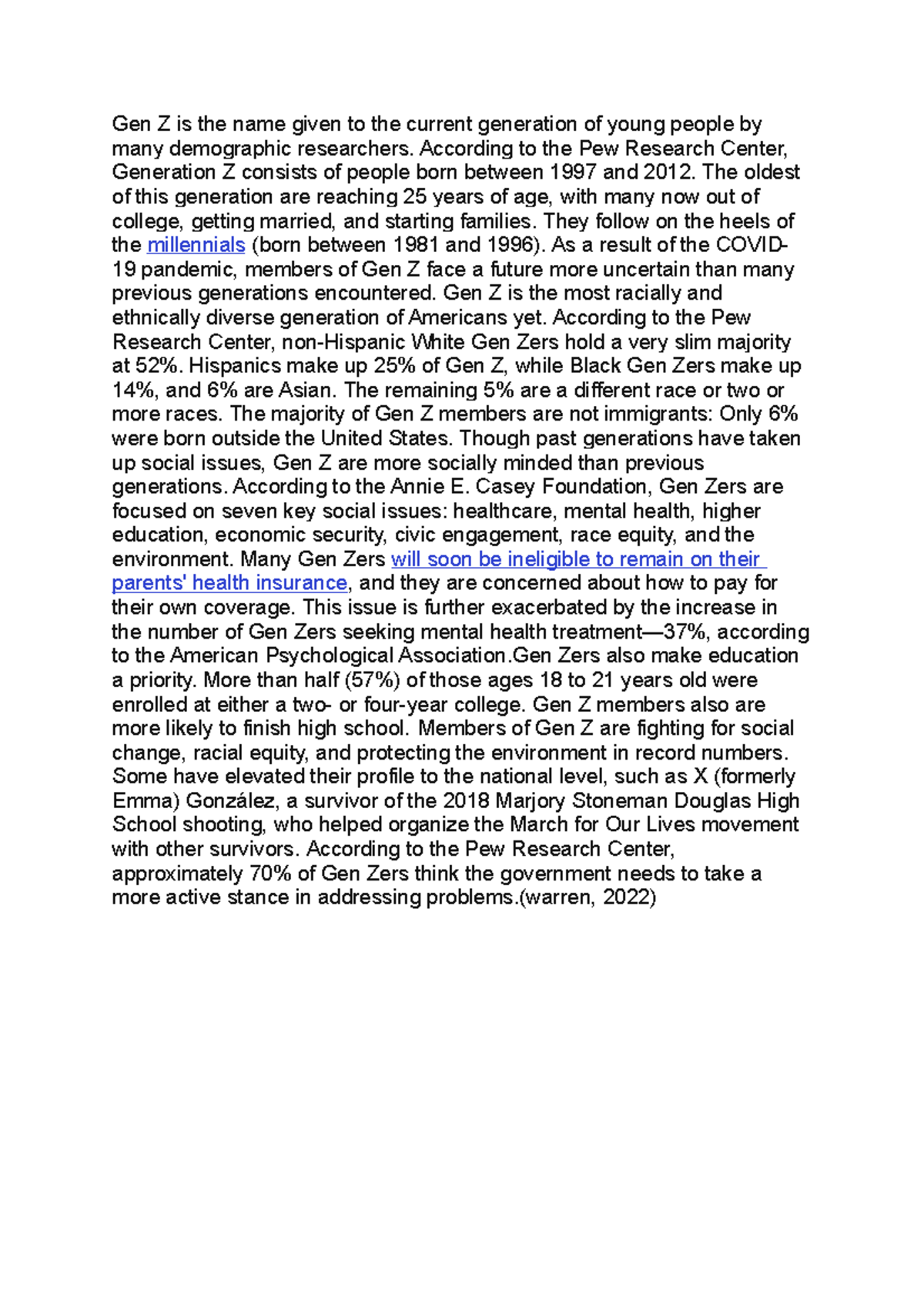 Document - Esaay - Gen Z is the name given to the current generation of ...