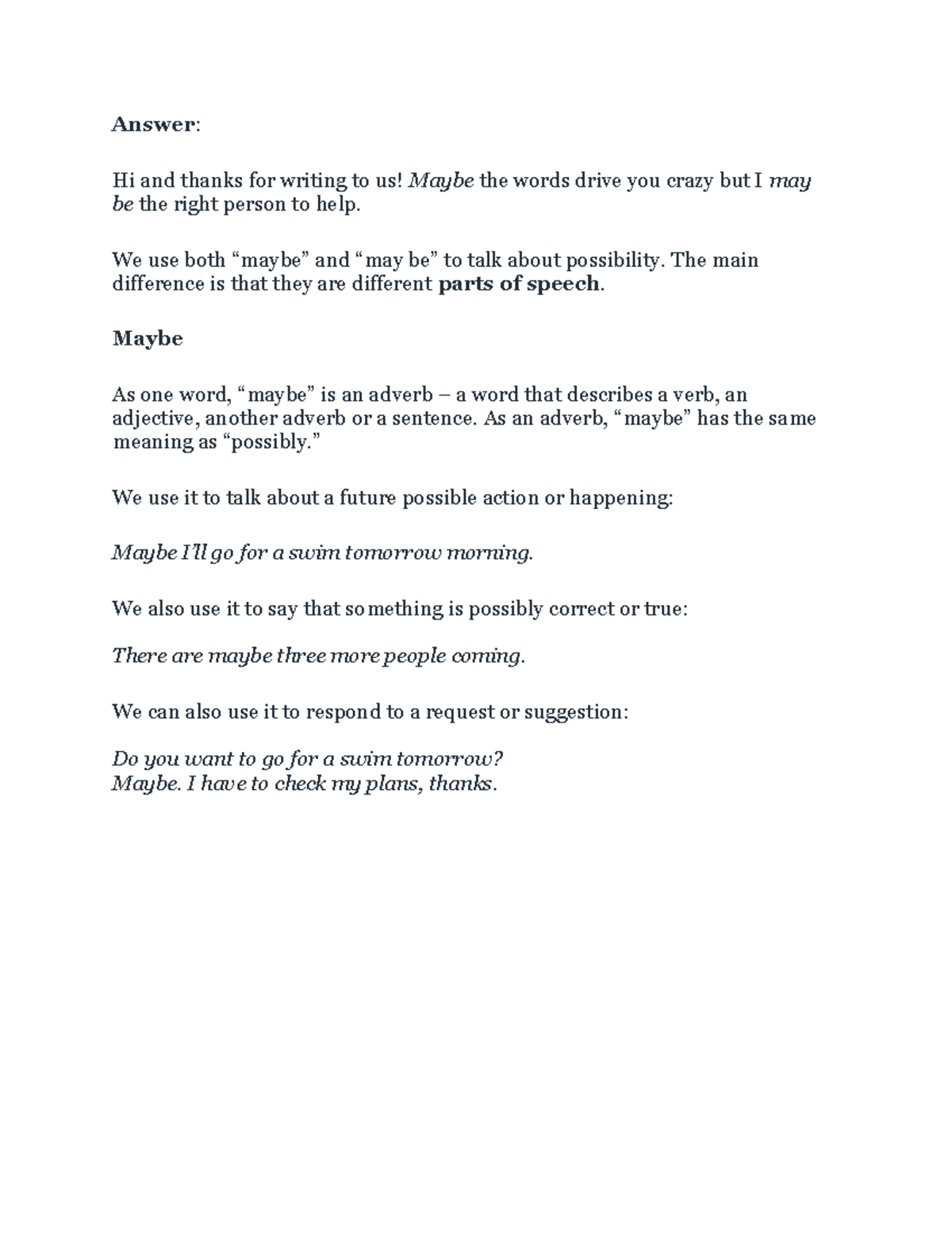 Answer - this is the way of life - Answer: Hi and thanks for writing to ...