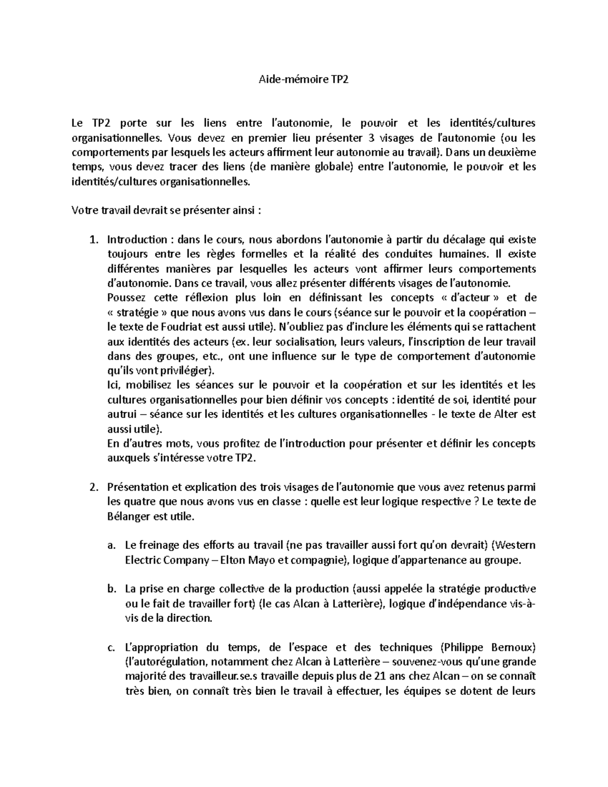 Aide Memoire TP2 REI1020 A A20217 B Aide m moire TP Le TP2 Porte Sur