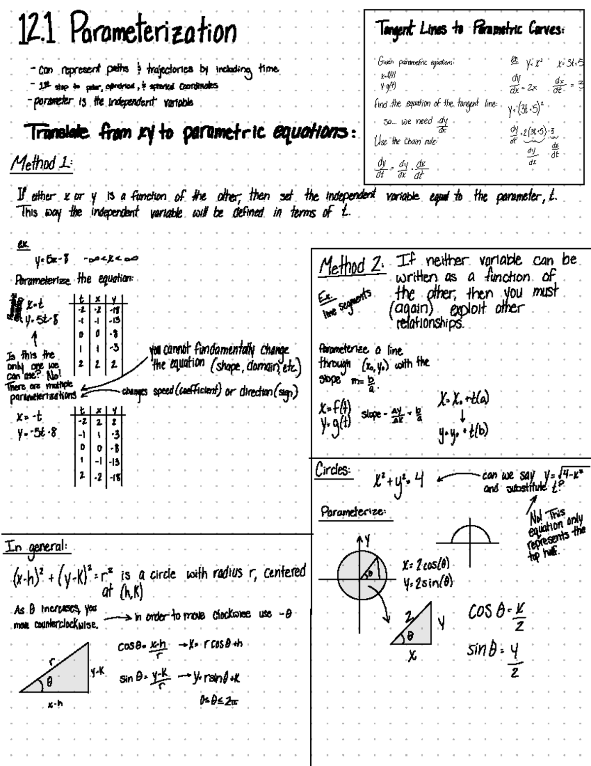Calc 2 Parameterization pt 2 - MATH112 - Studocu