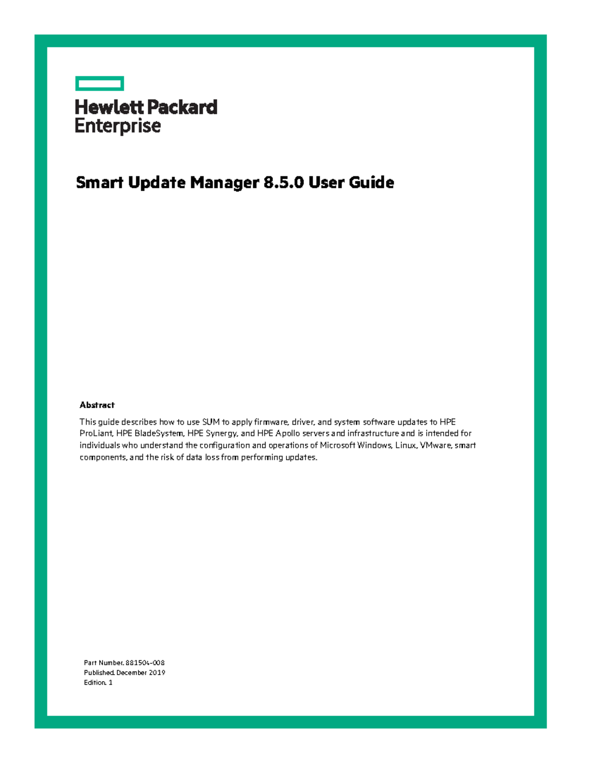 [HPE] Smart Update Manager 8.5.0 User Guide - Smart Update Manager 8.5 ...