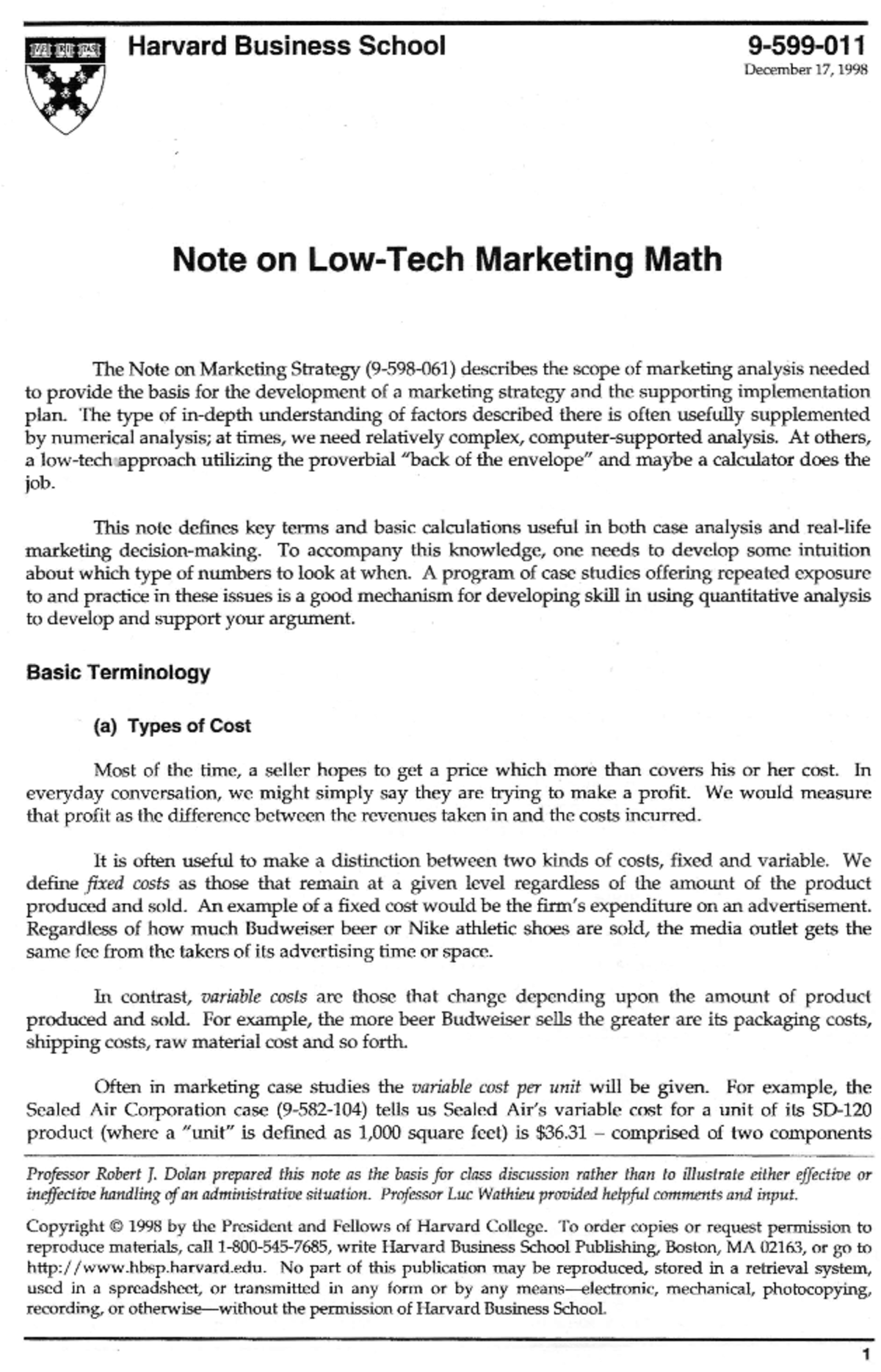 Note on Low Tech Marketing Math - Online Marketing - Studocu