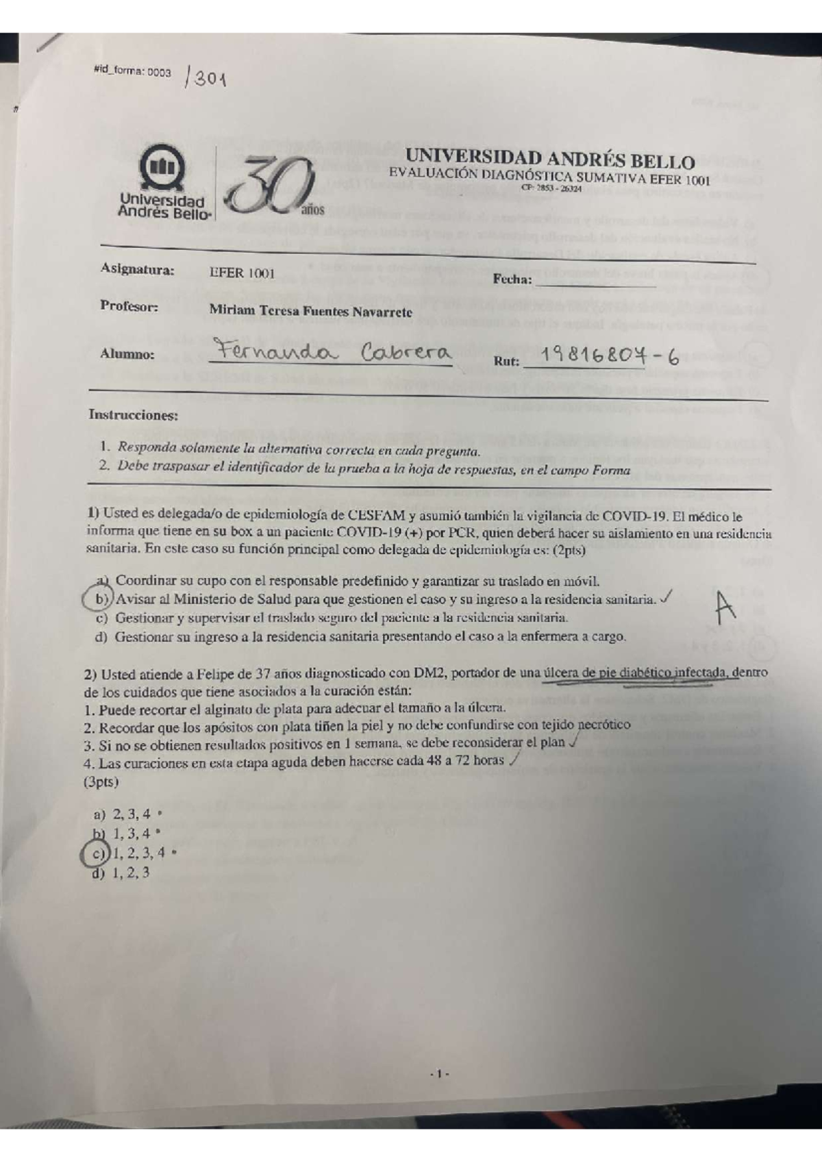 Pueba internado - Cuidados de salud familiar y comunitaria - Studocu