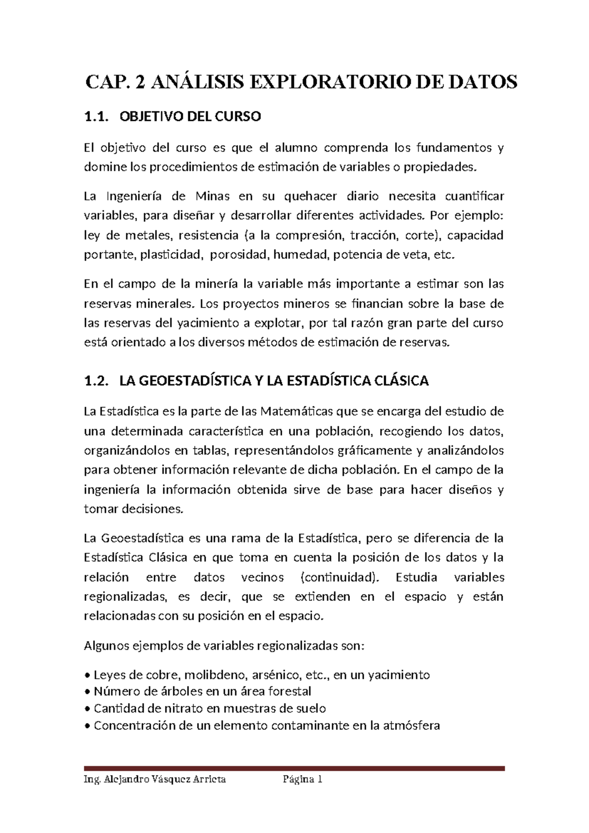 Cap 2 revisado 1 - CAP. 2 ANÁLISIS EXPLORATORIO DE DATOS OBJETIVO DEL ...