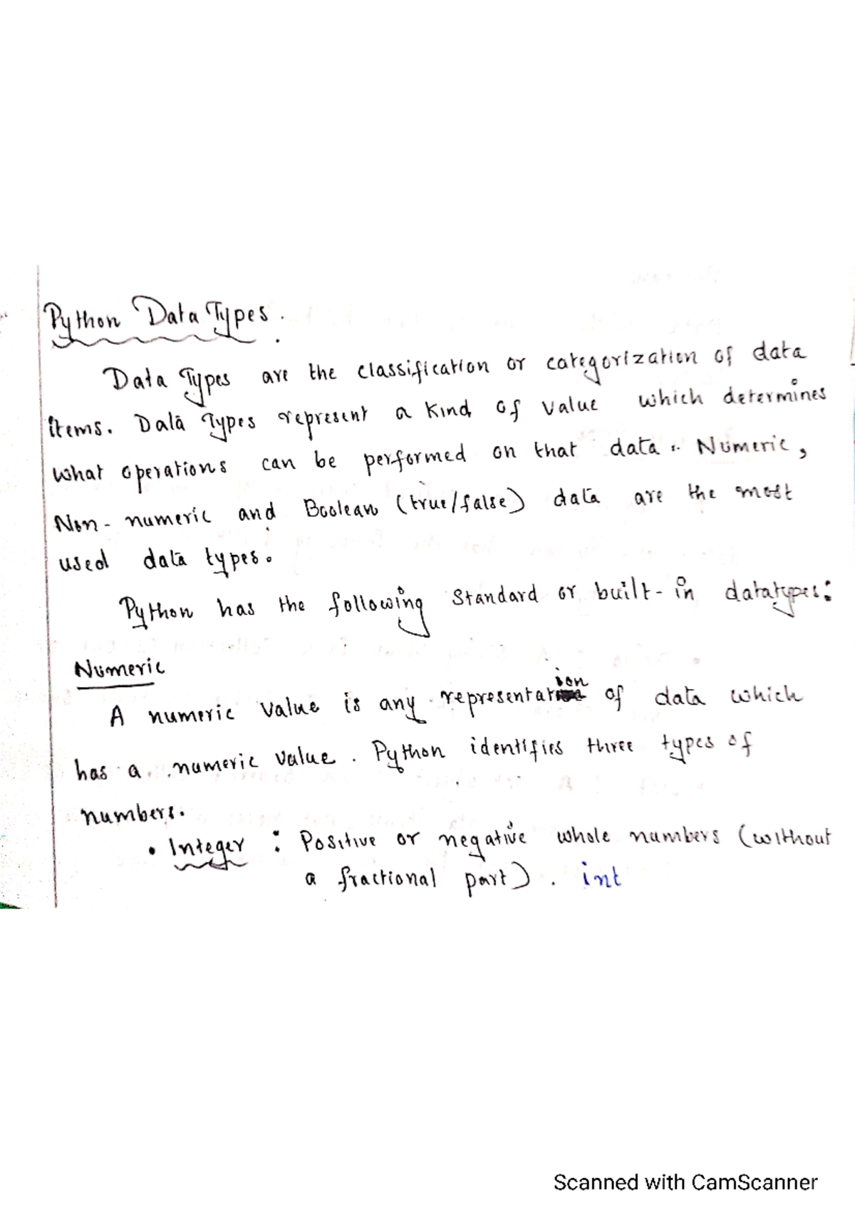 Datatypes - these note for python students - Bsc. Computer science ...