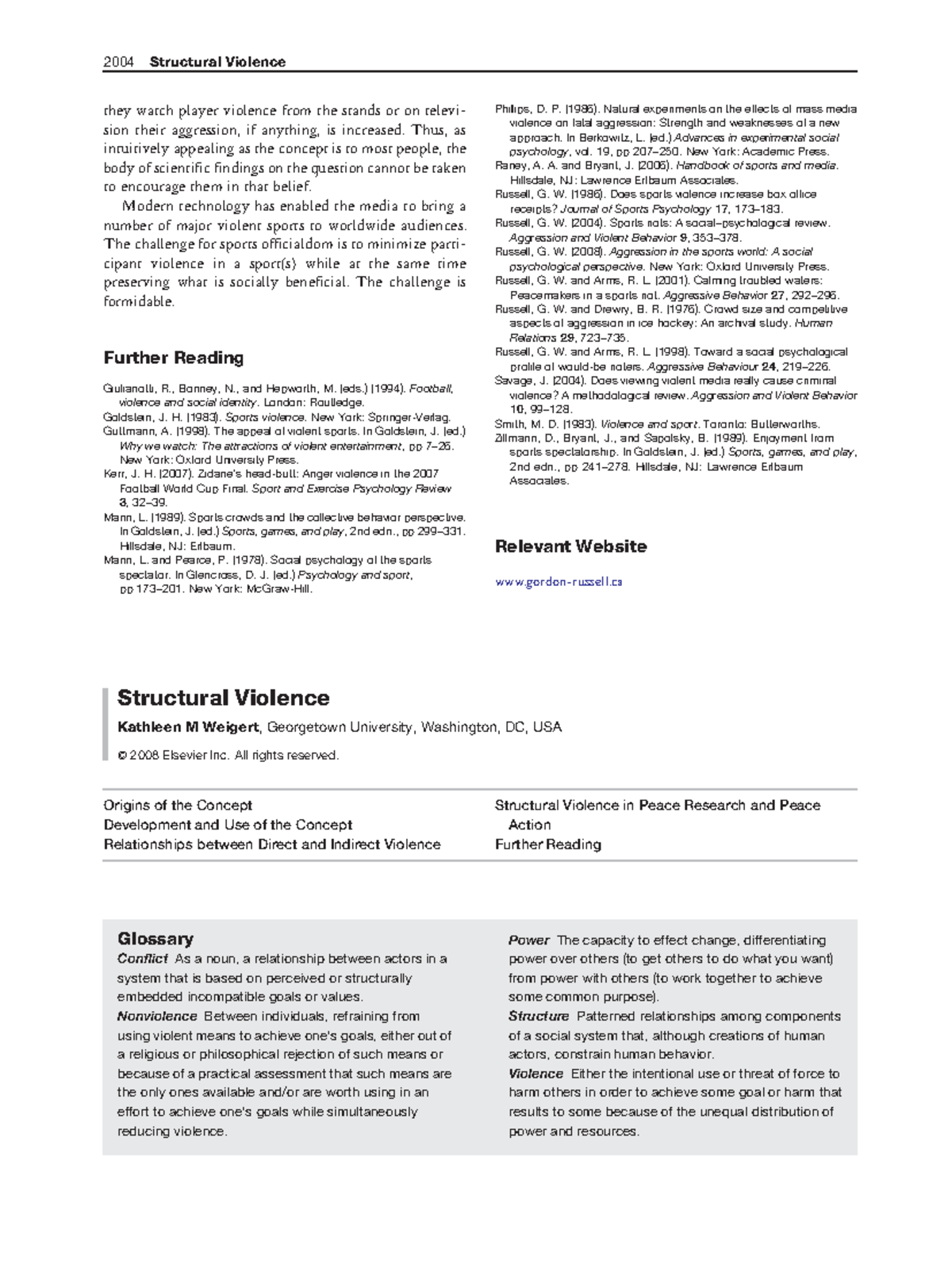 Structural Violence - Notes - they watch player violence from the ...